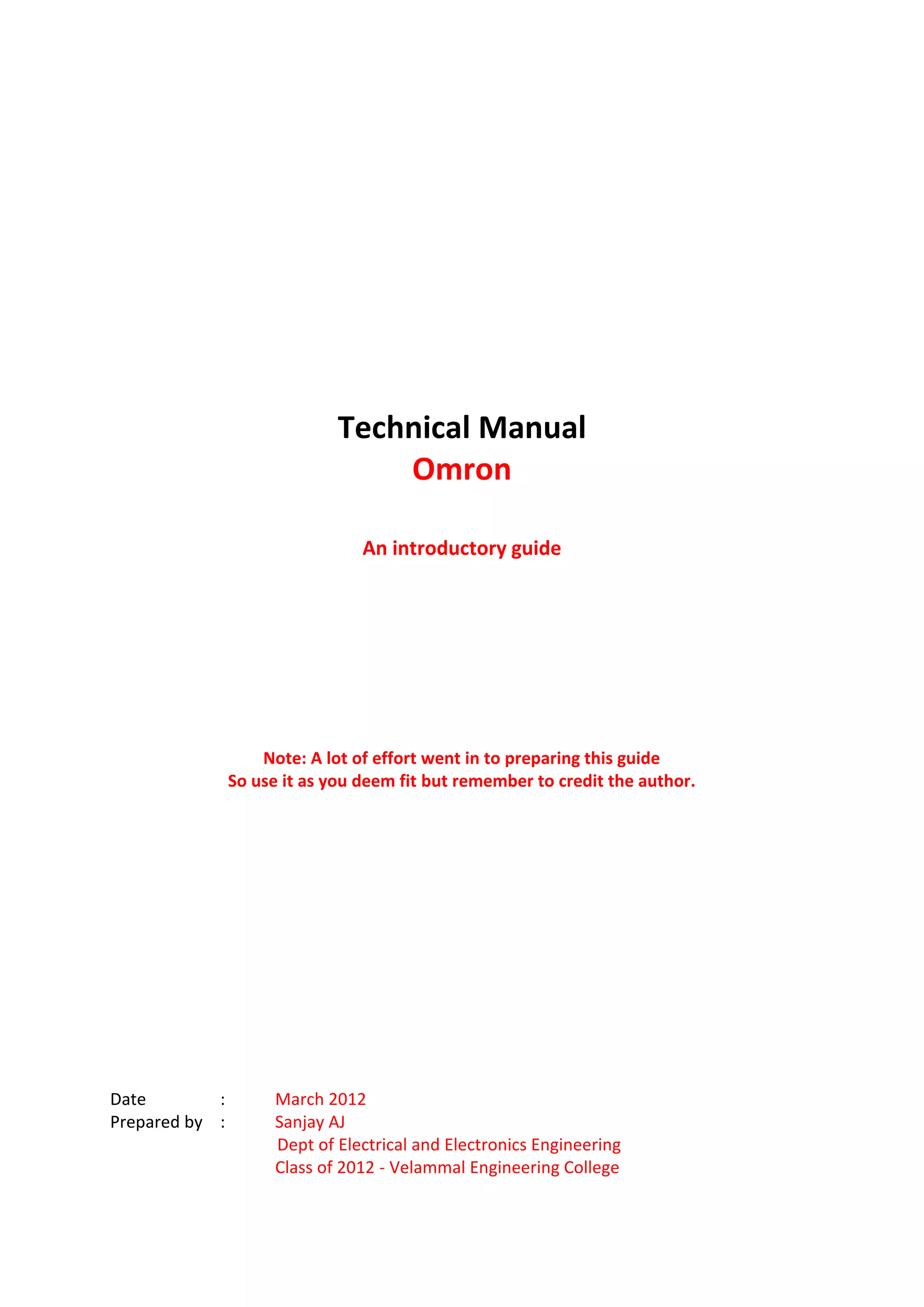 Technical manual - Omron | PDF