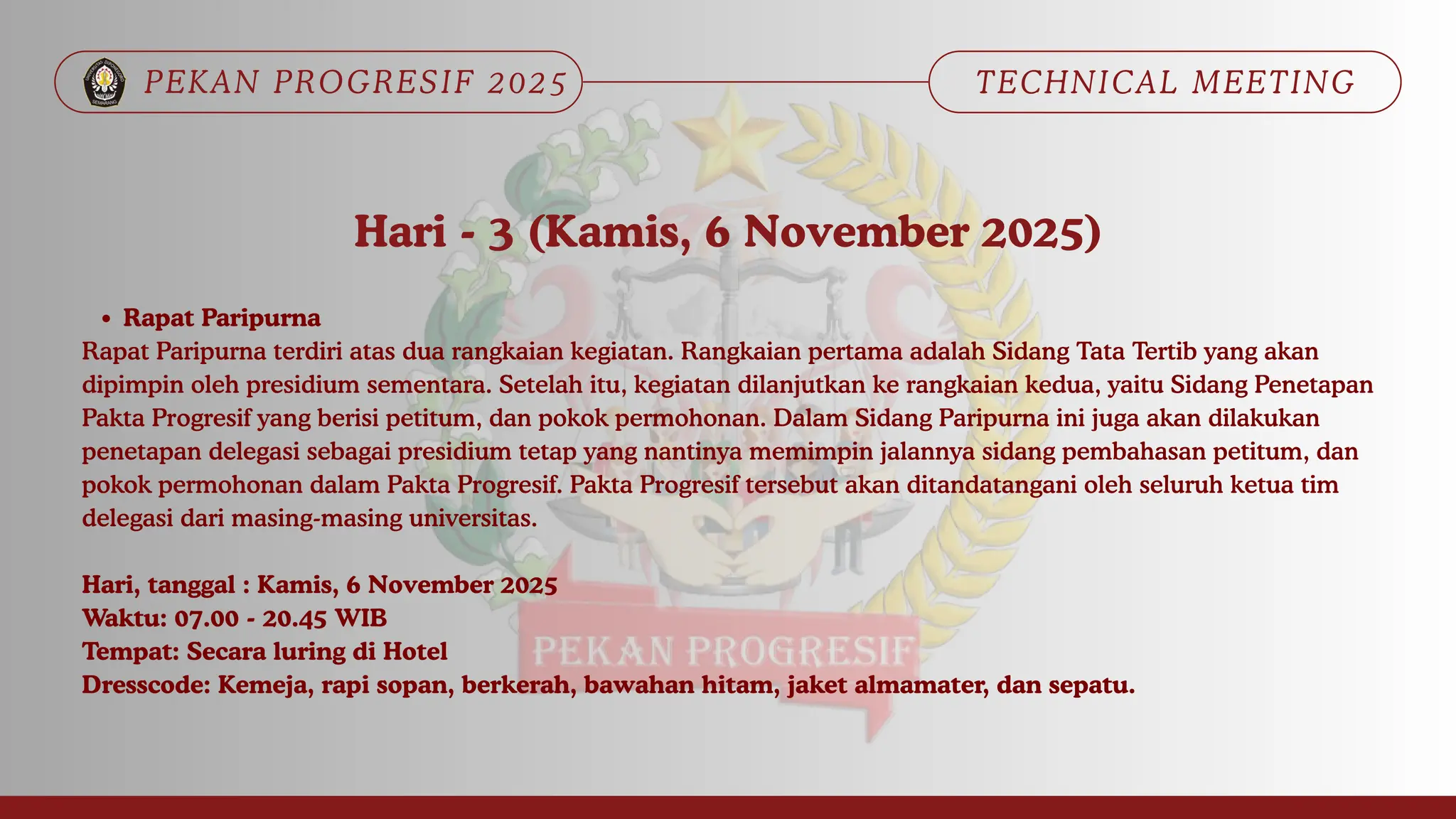 TECHNICAL MEETING Pekan progresif, disign | PDF
