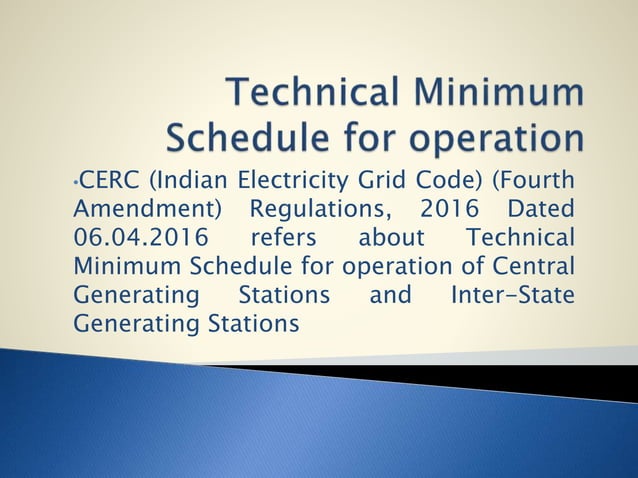 Technical minimum schedule for ppt f | PPTX