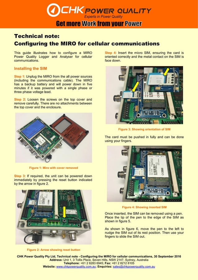 Technical note configuring the miro for cellular communications - r 30 ... Technical note configuring the miro for cellular communications - r 30 ...