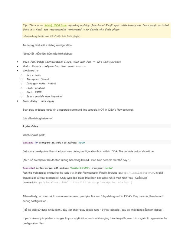 Technical Note Playframeworkdocumentationgetting Startedvn