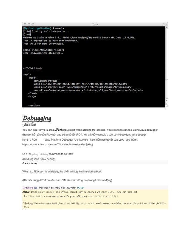 Technical Note Playframeworkdocumentationgetting Startedvn