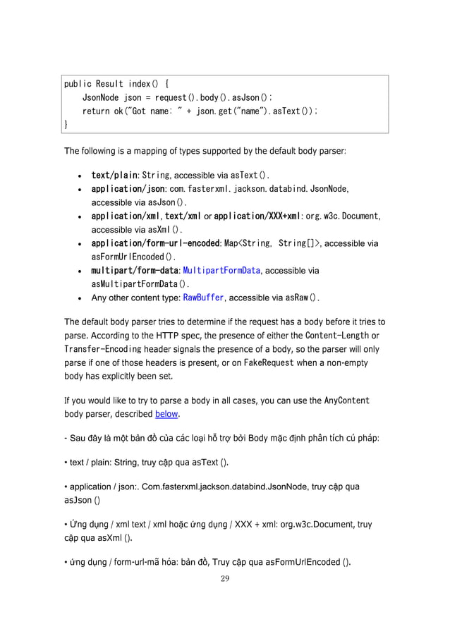 Technical note playframework_documentation_working with play - java_vn | PDF