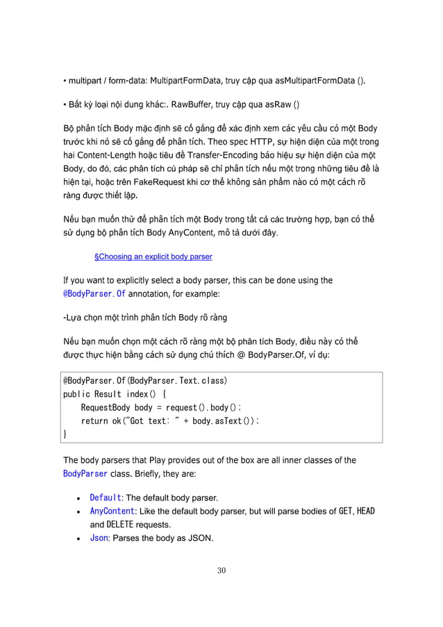 Technical note playframework_documentation_working with play - java_vn | PDF