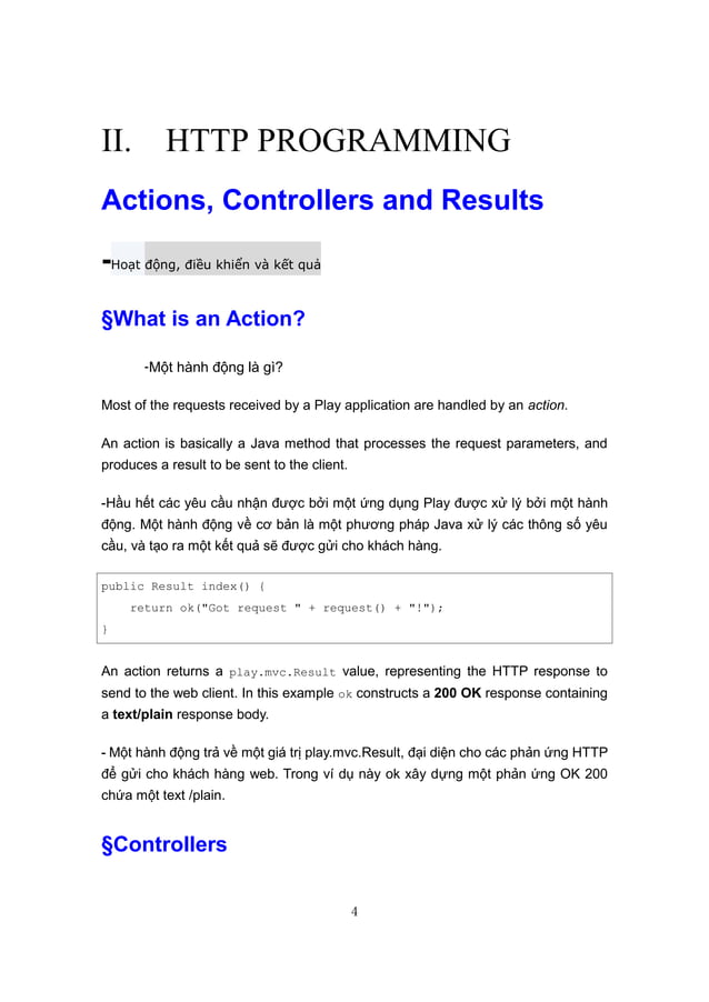 Technical note playframework_documentation_working with play - java_vn | PDF