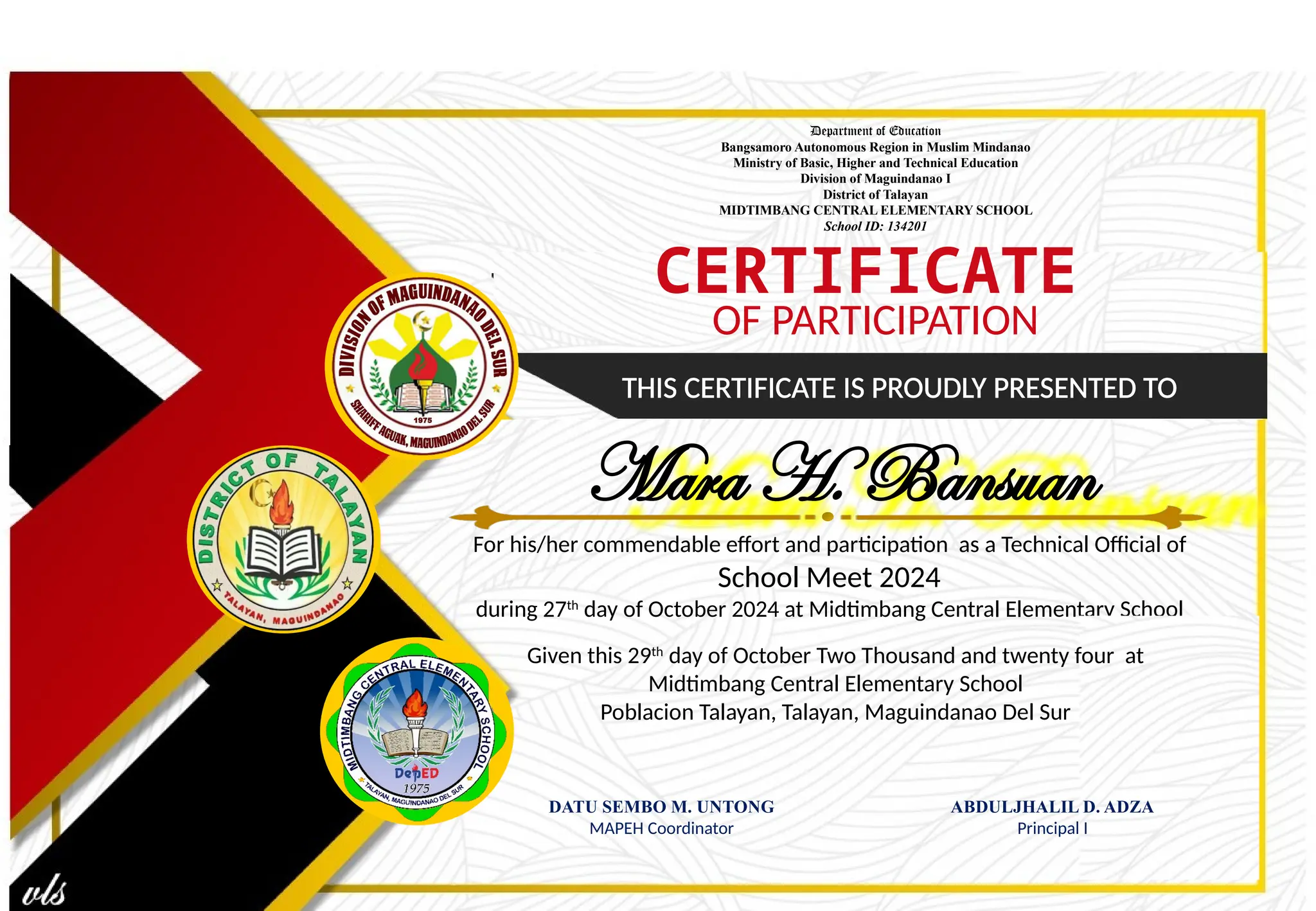 Technical official certificate for school | PPTX