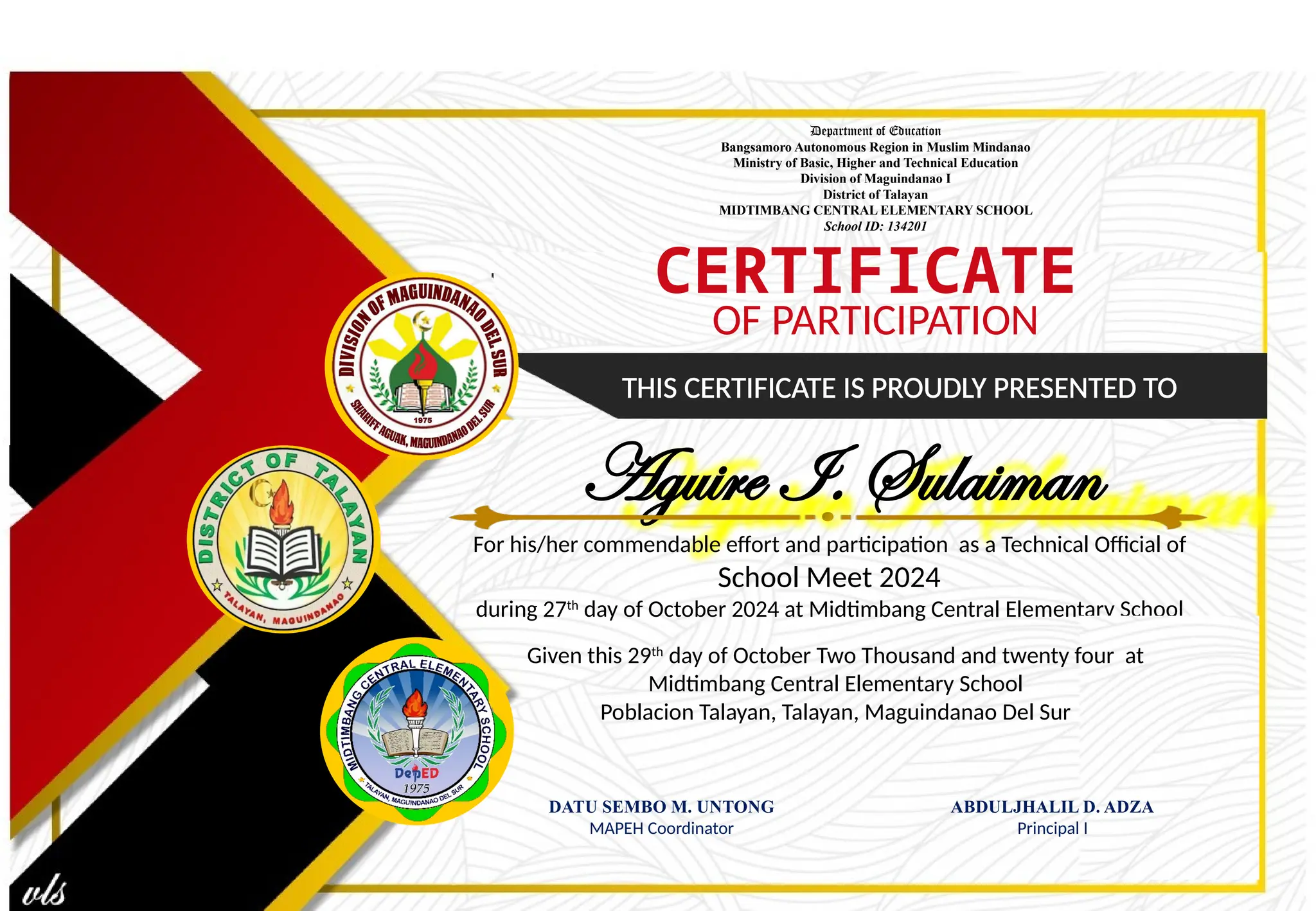Technical official certificate for school | PPTX