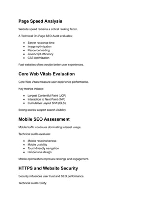 Comprehensive Technical On-Page SEO Audit for Enhanced Website ...