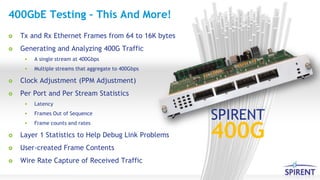Spirent 400G Ethernet Test Solution - A Technical Overview | PDF