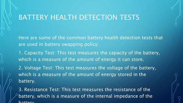 Battery health dectection tests in battery swapping system .pptx