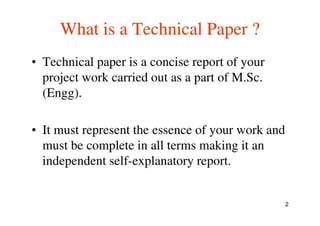 Technical Paper Writing | PPT