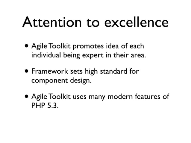 Agile Toolkit Technical Presentation | PDF