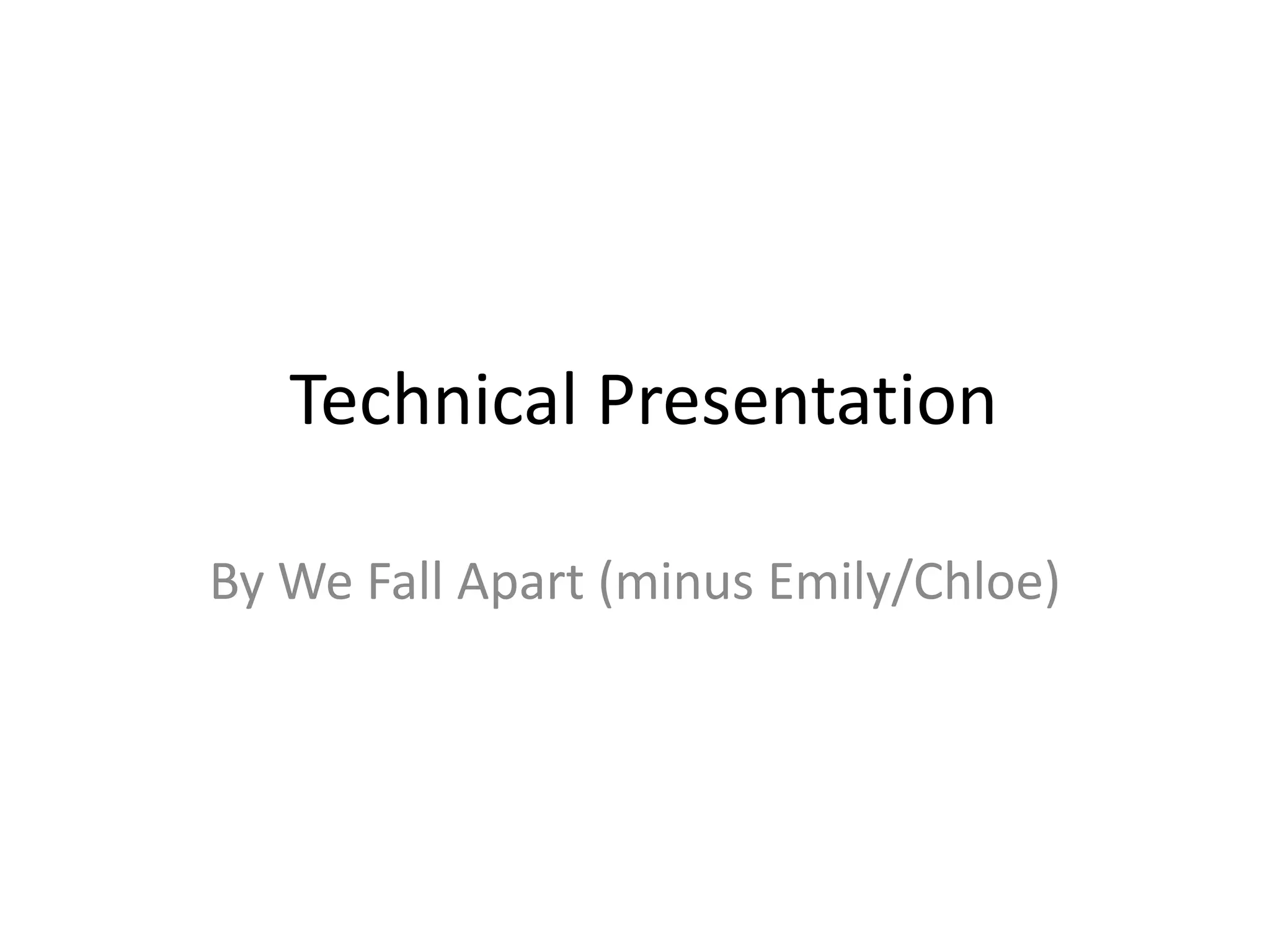 Technical presentation | PPT