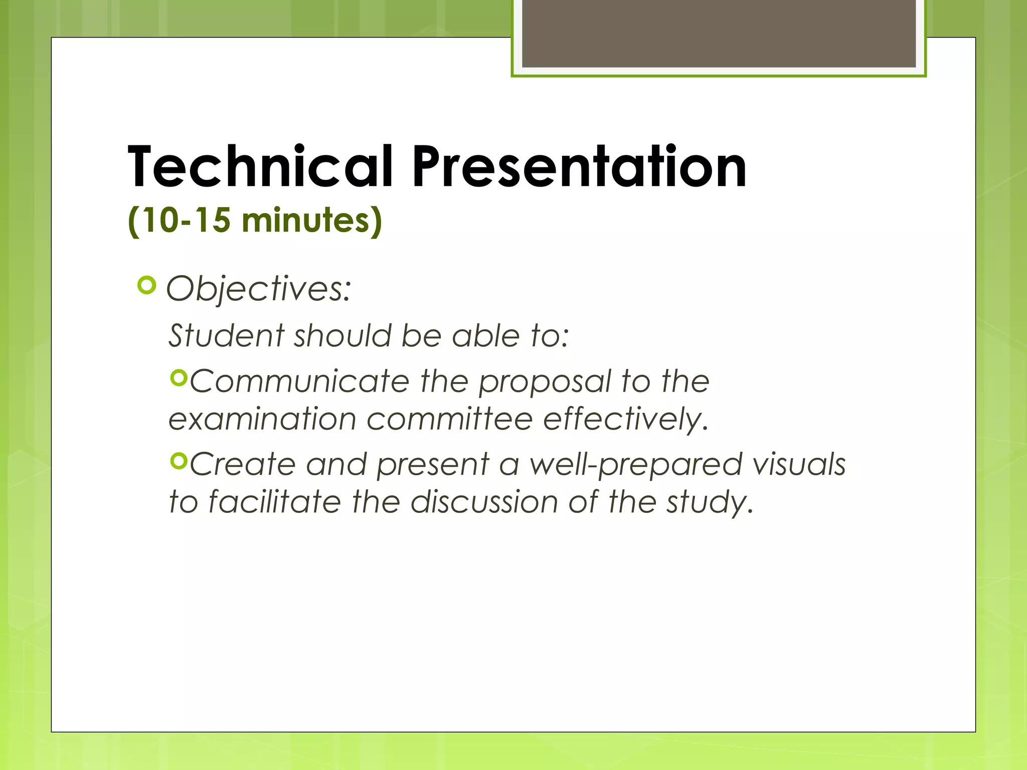 Technical presentation | PPT
