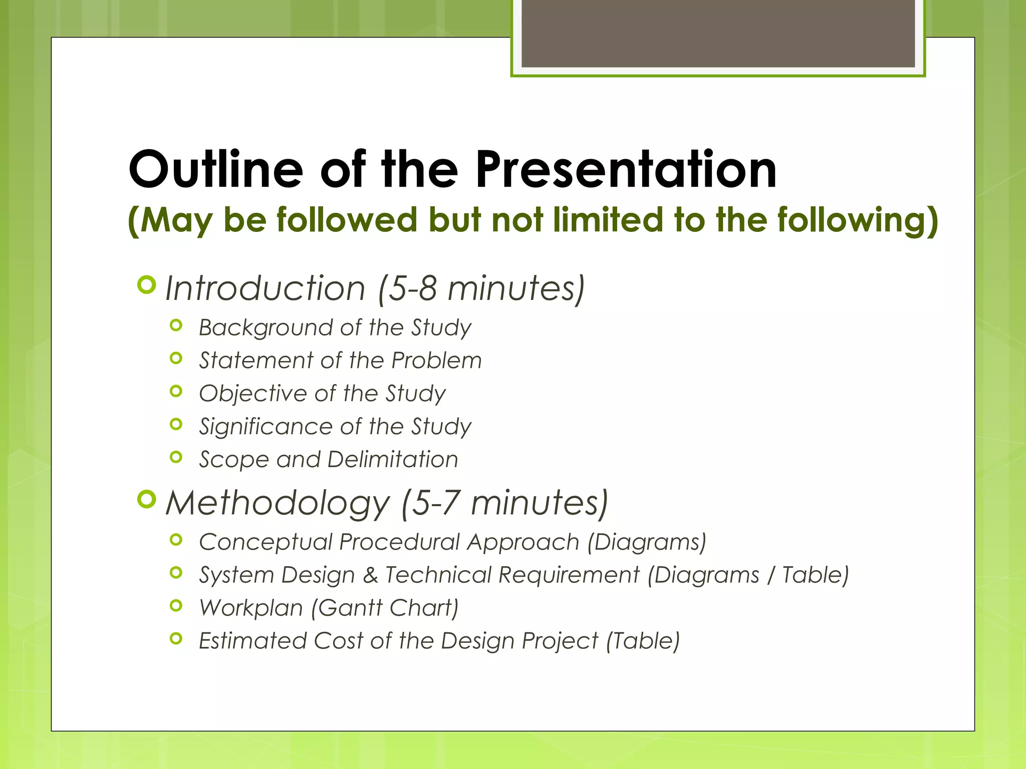 Technical presentation | PPT