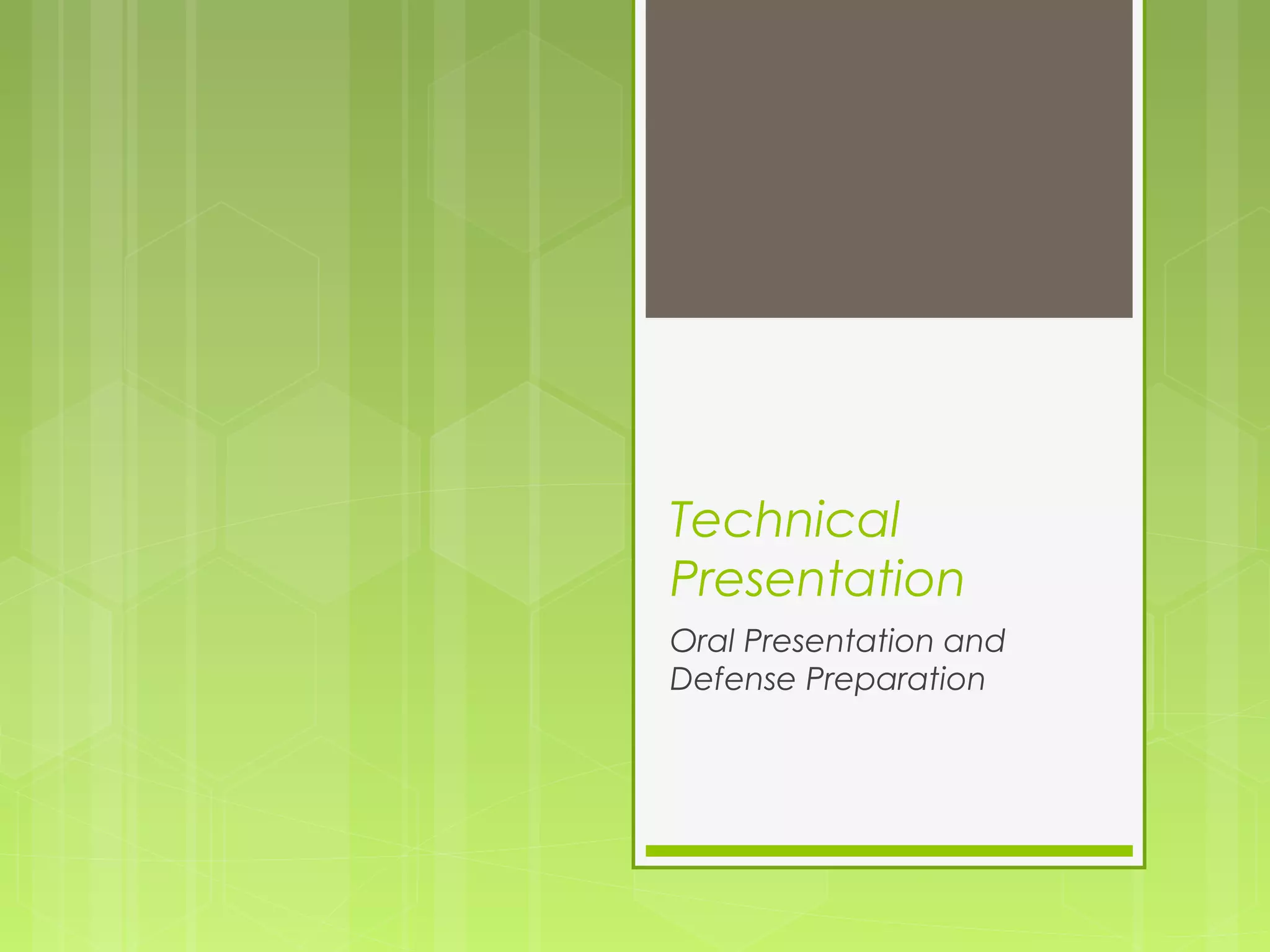 Technical presentation | PPT