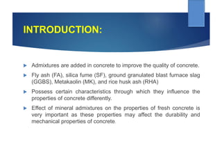 Concrete mineral admixtures | PPTX