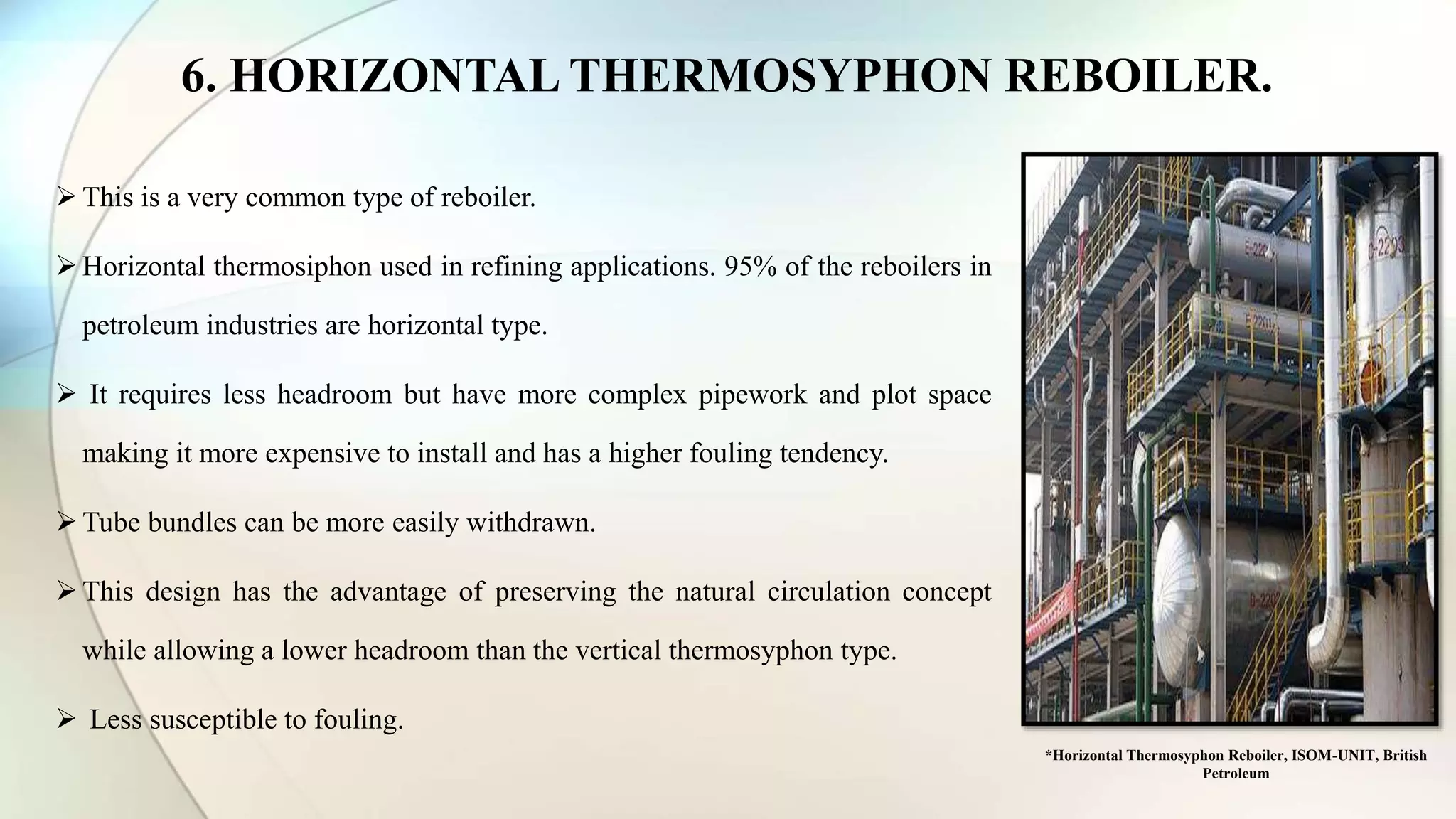 Thermosyphon Reboiler & its type with operational parameter. | PPTX