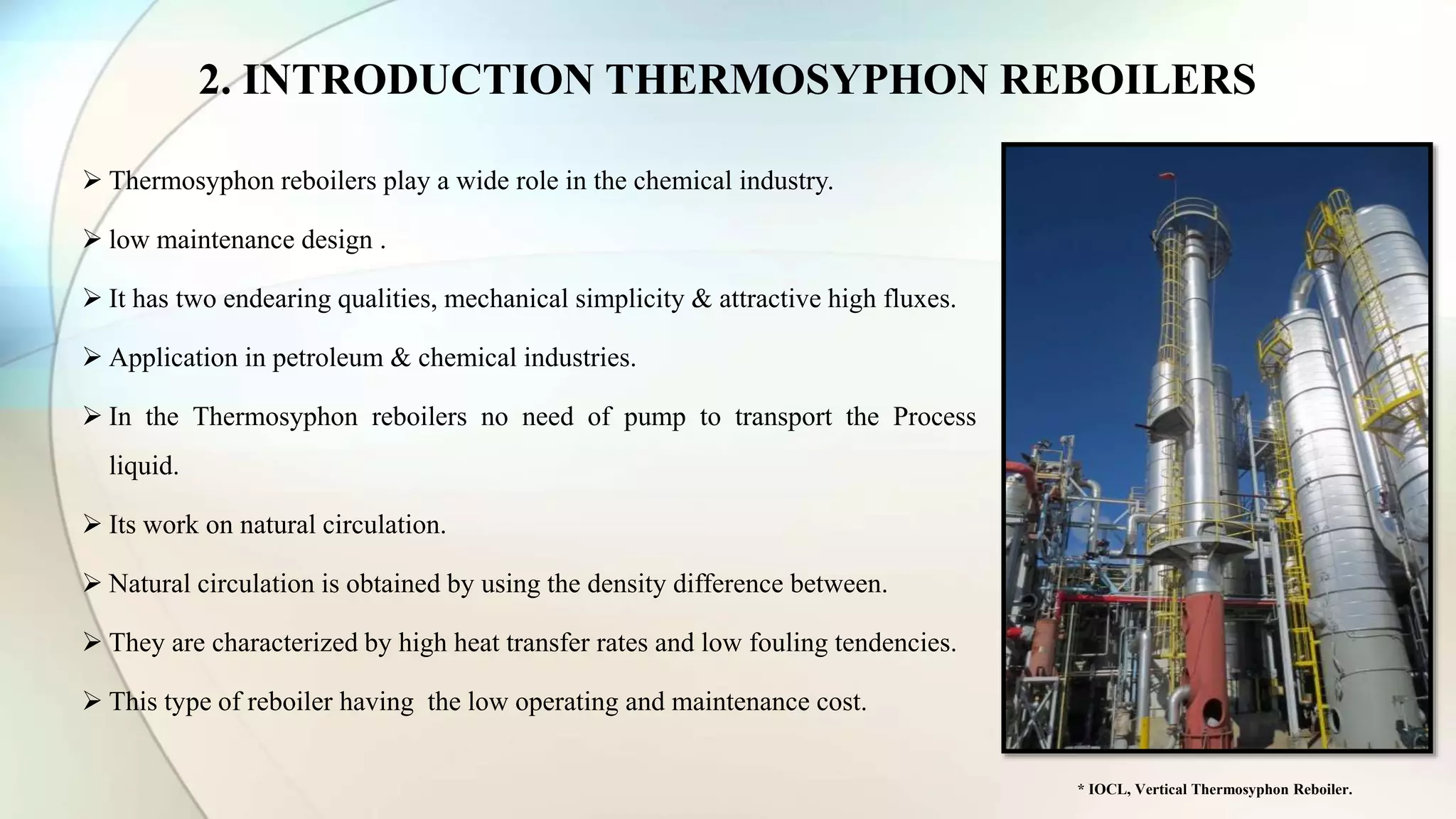 Thermosyphon Reboiler & its type with operational parameter. | PPTX