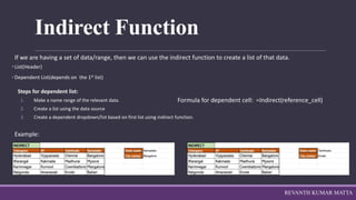 Presentation on Offset & Indirect Functions of Excel | PPTX | Technology & Computing