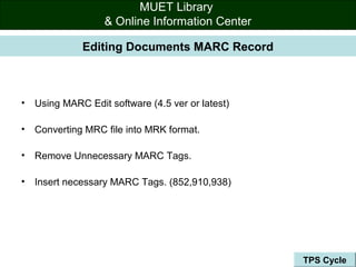 Technical processing section | PPT