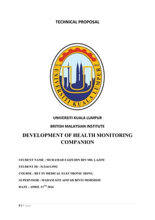 Technical proposal fyp | PDF | Heart and Cardiovascular Diseases ...