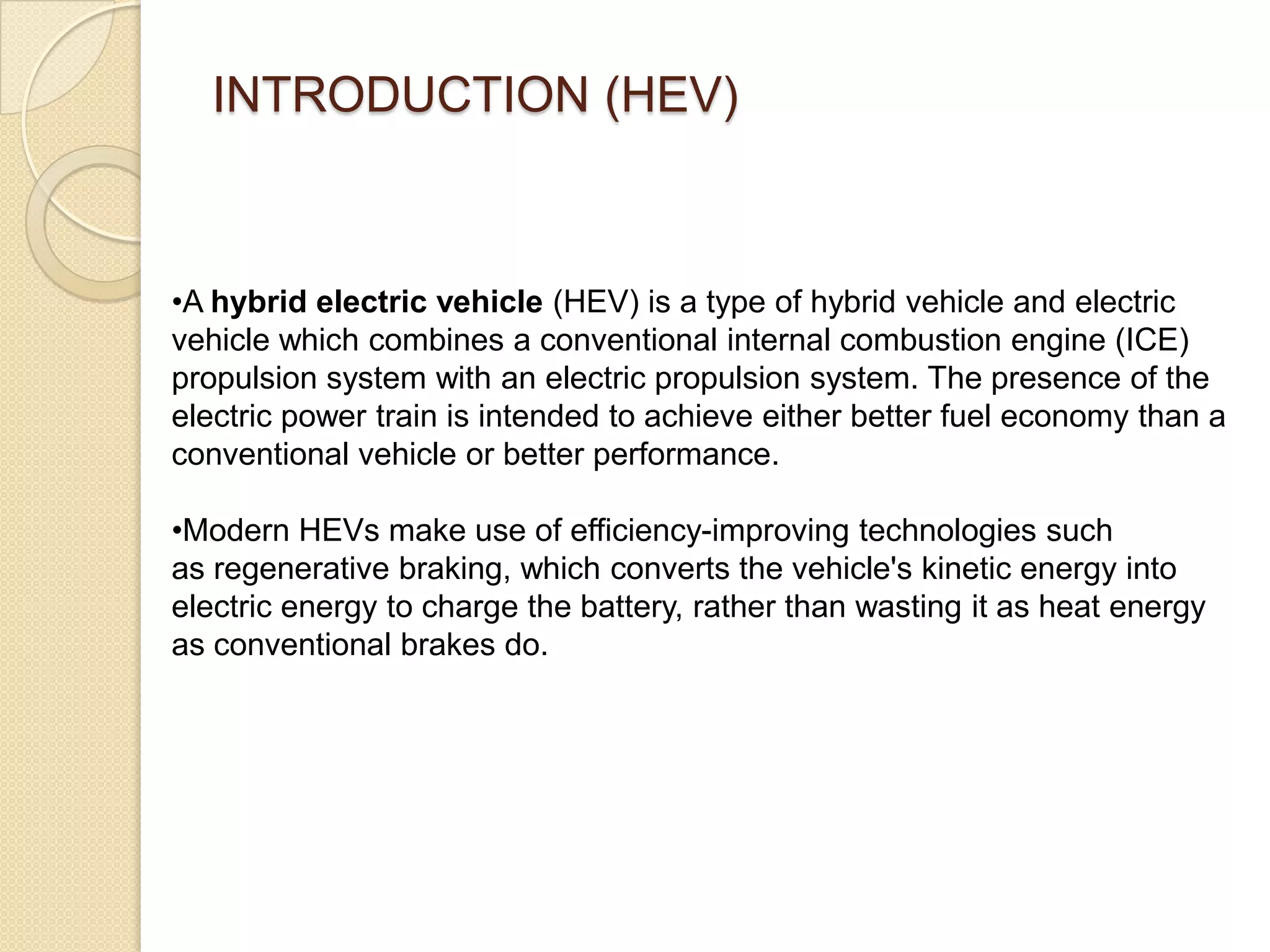 Hybrid Electric vehicles | PPTX