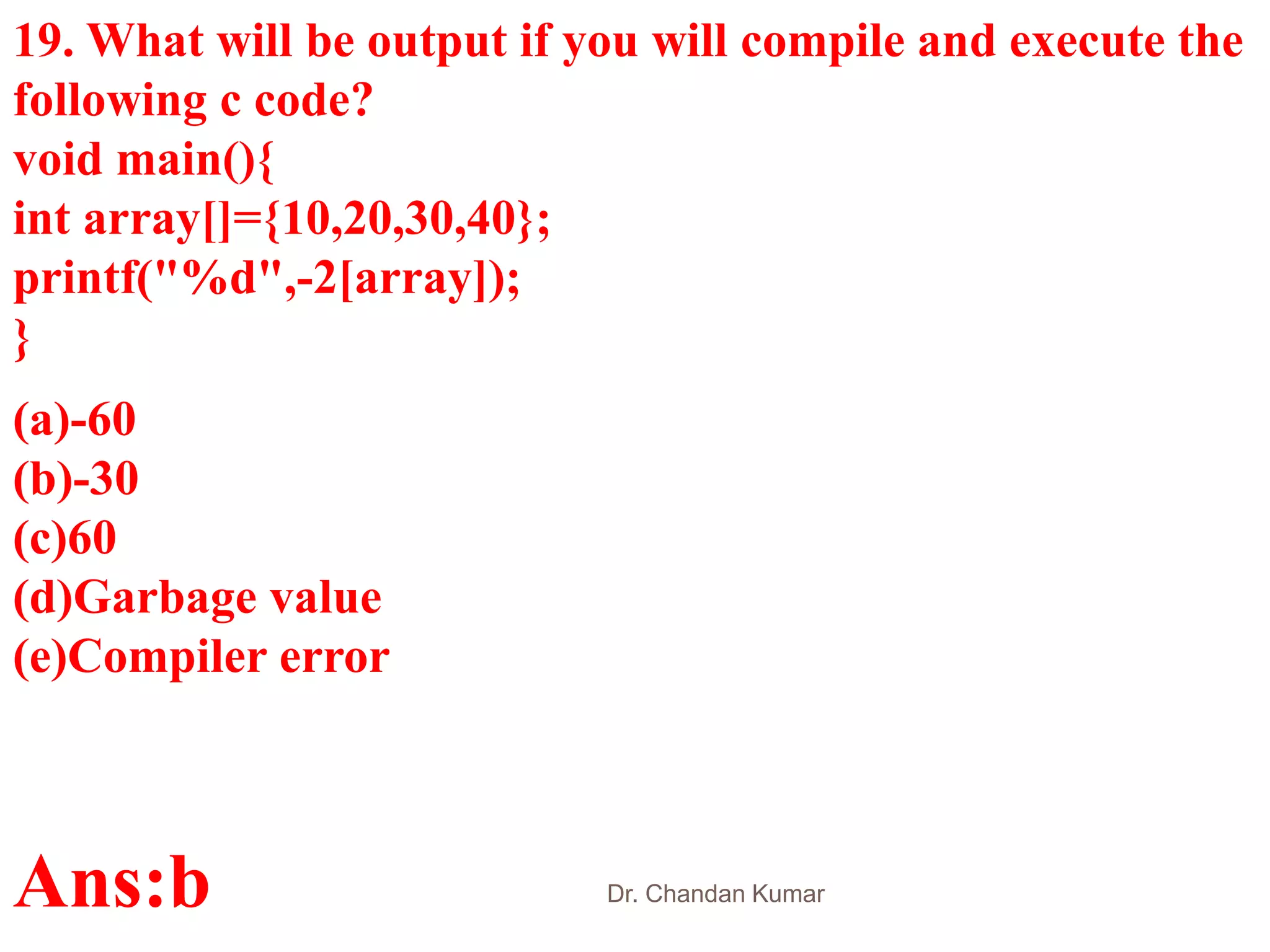 Technical questions for interview c programming | PPTX