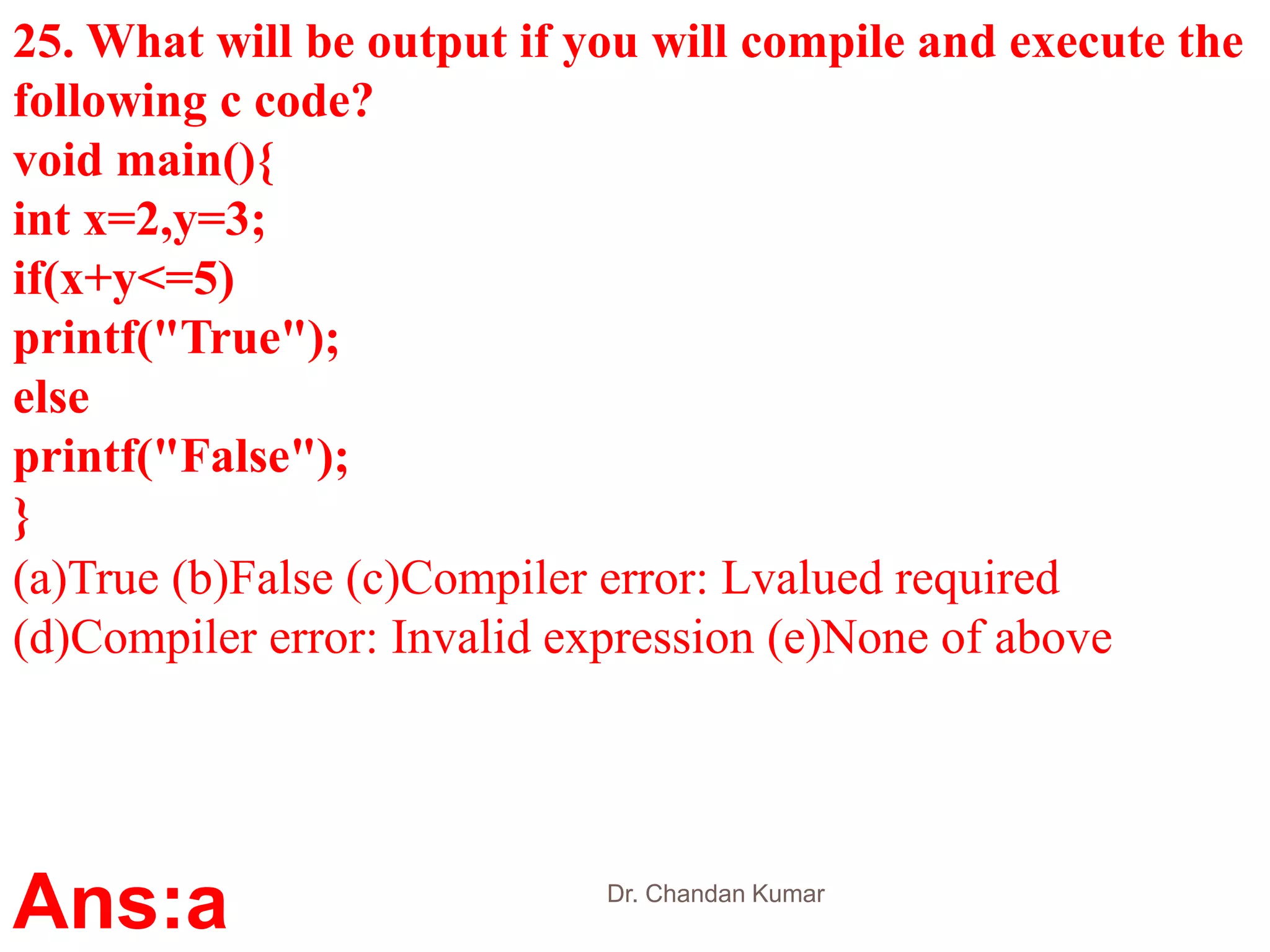Technical questions for interview c programming | PPTX