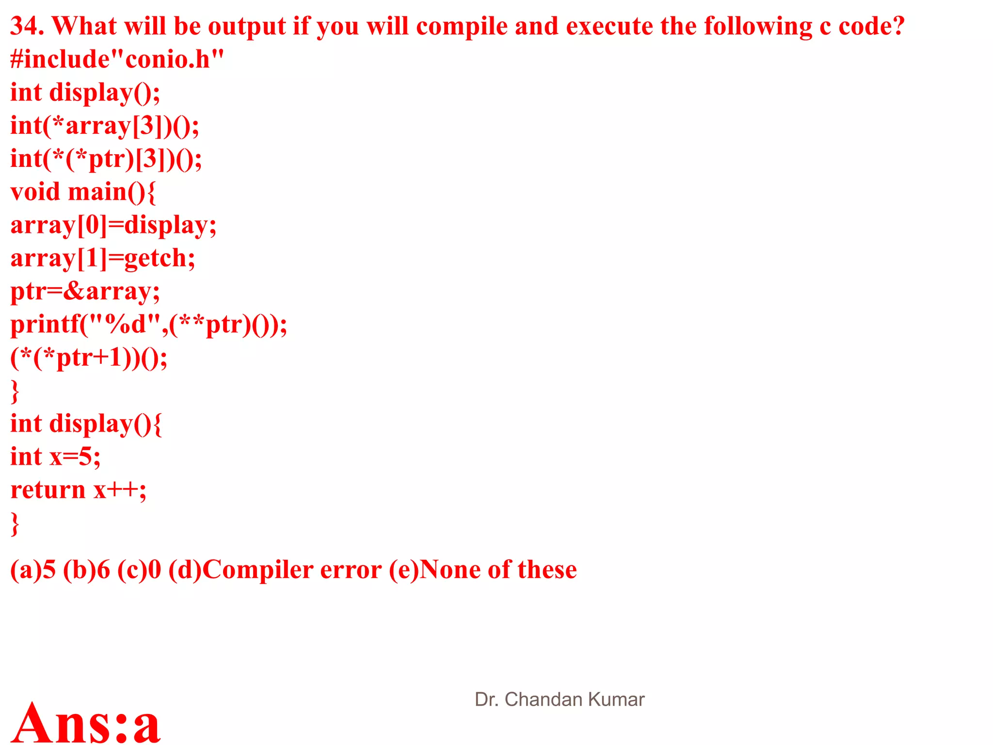Technical questions for interview c programming | PPTX
