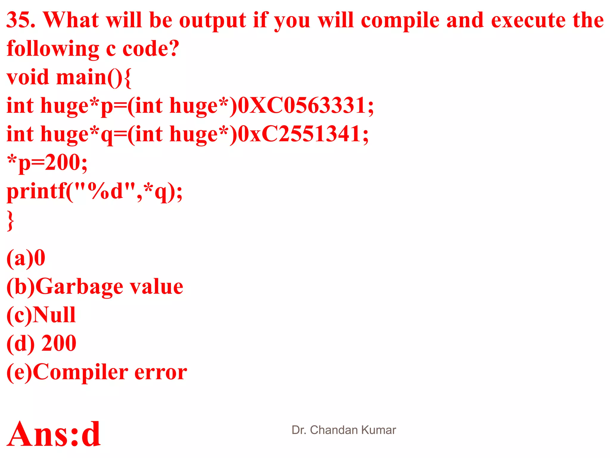 Technical questions for interview c programming | PPTX