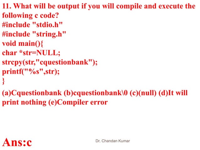Technical questions for interview c programming | PPTX