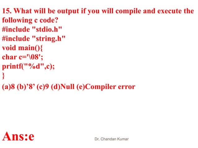 Technical questions for interview c programming | PPTX