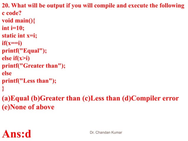 Technical questions for interview c programming | PPTX