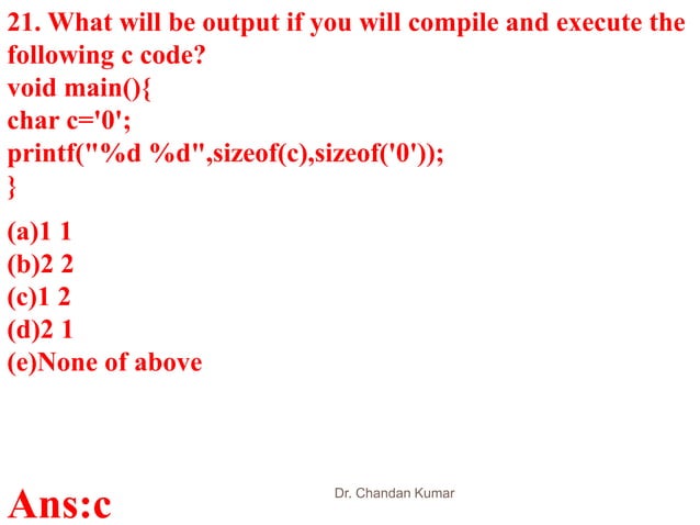 Technical questions for interview c programming | PPTX