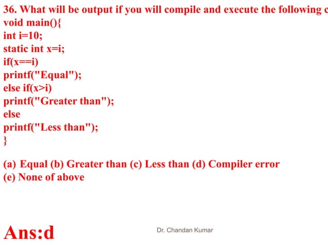 Technical questions for interview c programming | PPTX