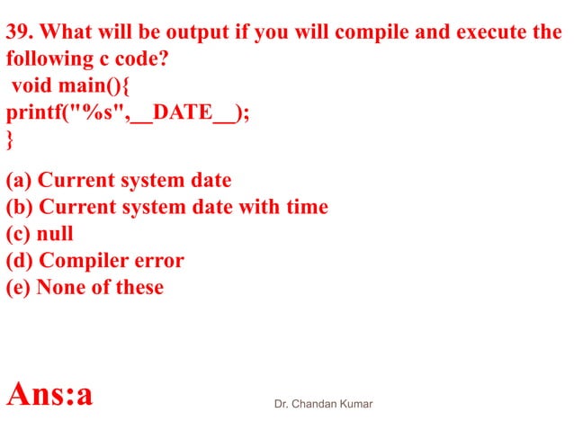 Technical questions for interview c programming | PPTX