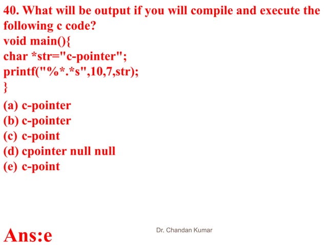 Technical questions for interview c programming | PPTX