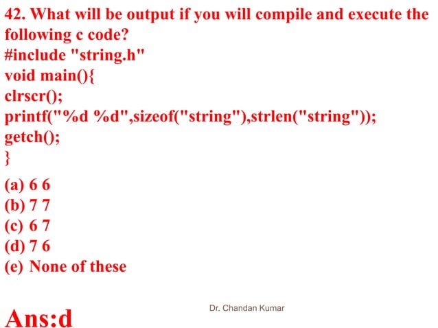 Technical questions for interview c programming | PPTX
