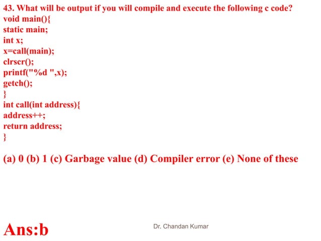 Technical questions for interview c programming | PPTX