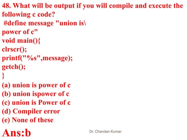 Technical Questions For Interview C Programming Ppt 