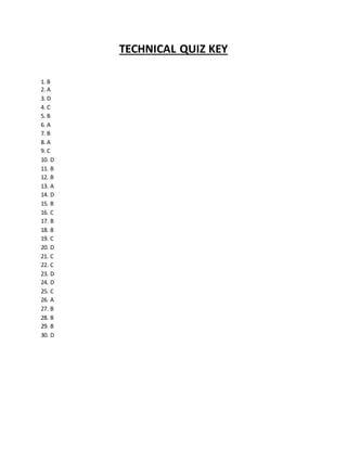 Technicalquizkey | DOCX