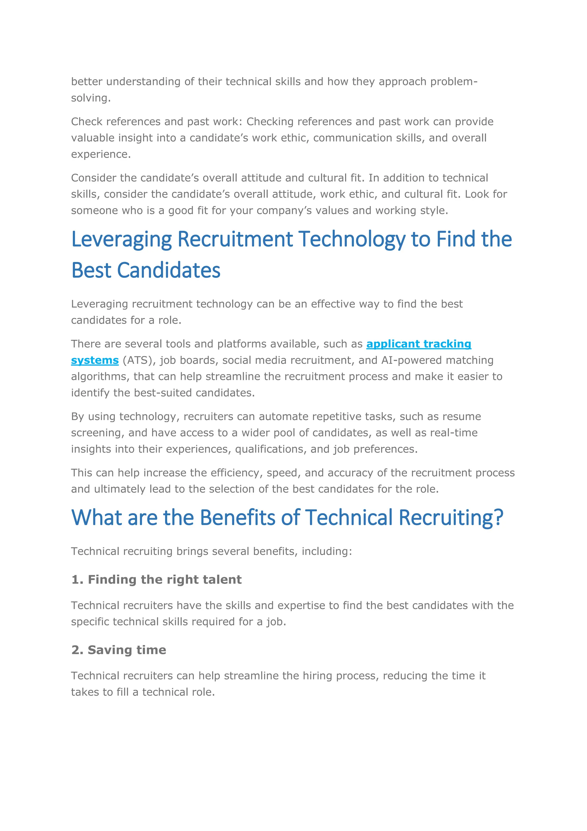 Technical Recruiting For Dummies: Attracting The Top Talent | PDF
