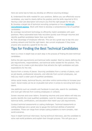 Technical Recruiting For Dummies: Attracting The Top Talent | PDF