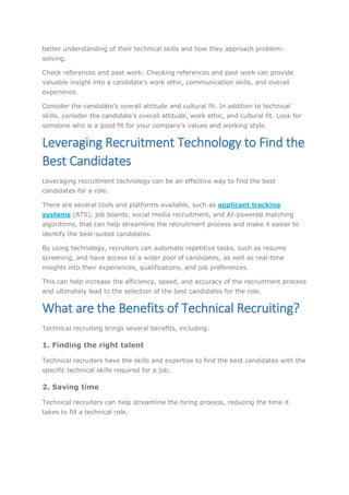 Technical Recruiting For Dummies: Attracting The Top Talent | PDF