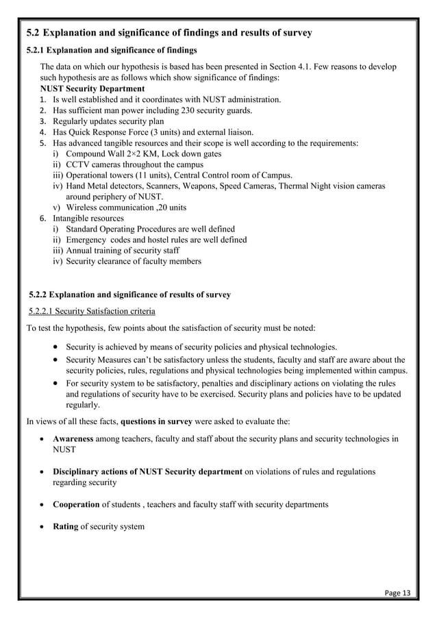 SECURITY AT NUST H12 ISLAMABAD | PDF