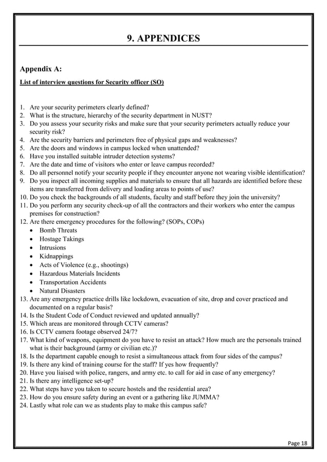 SECURITY AT NUST H12 ISLAMABAD | PDF