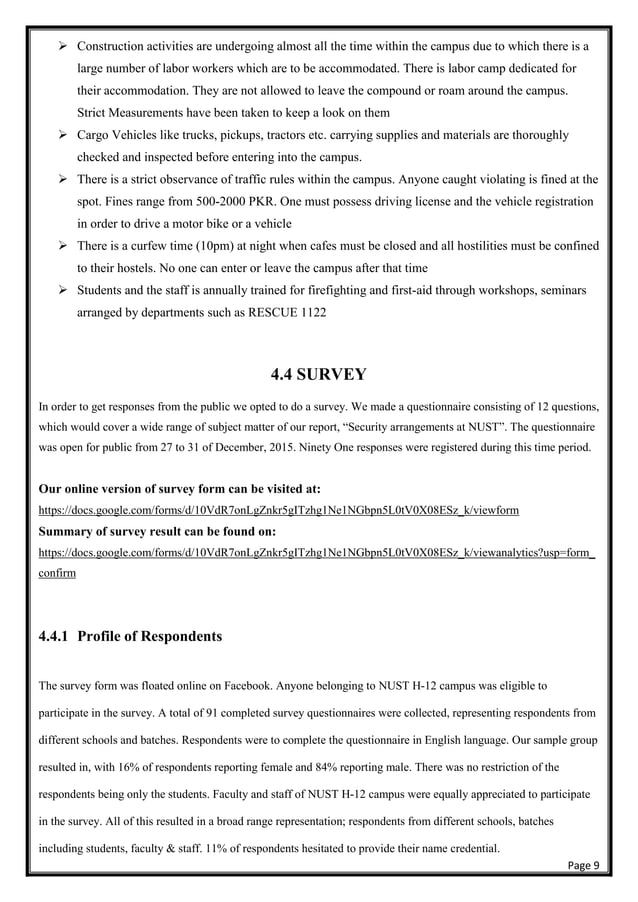 SECURITY AT NUST H12 ISLAMABAD | PDF