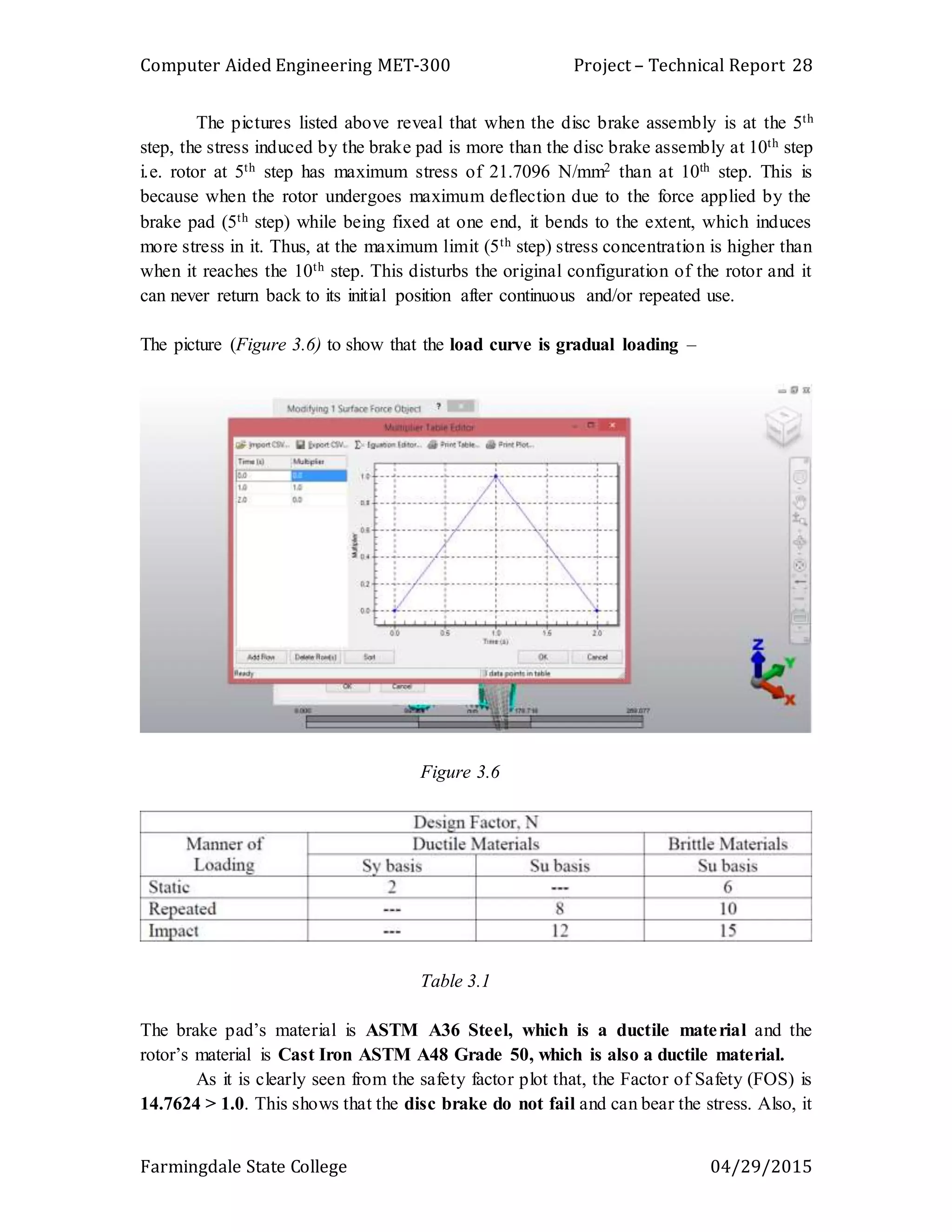 Finite Element Analysis of Disk brake assembly. | DOCX