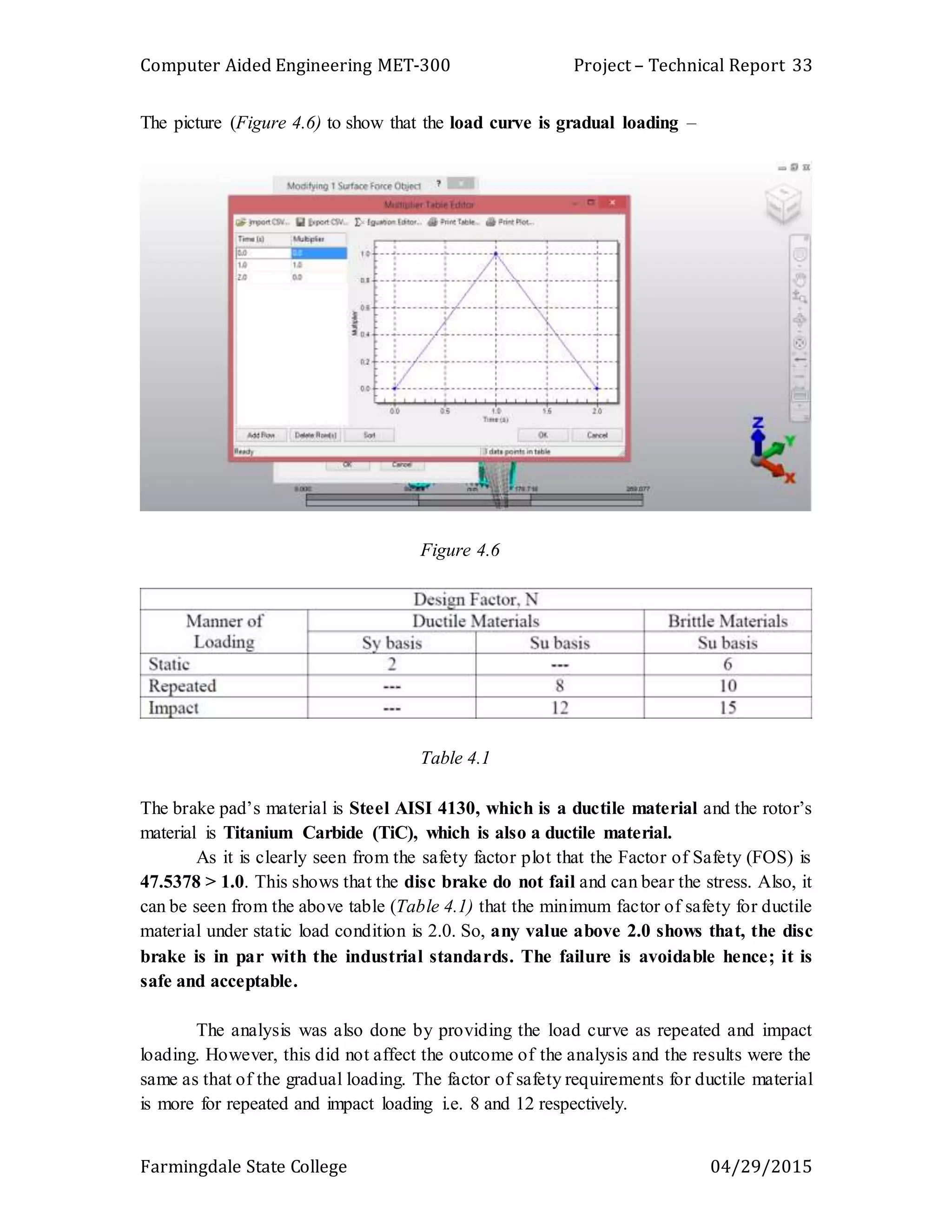 Finite Element Analysis of Disk brake assembly. | DOCX